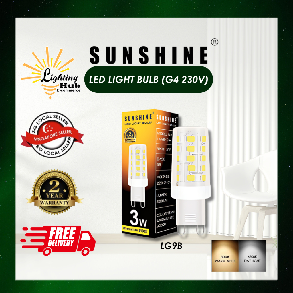 SUNSHINE LED Capsule Light Bulb G9 3W 3000K / 6500K | Shopee Singapore