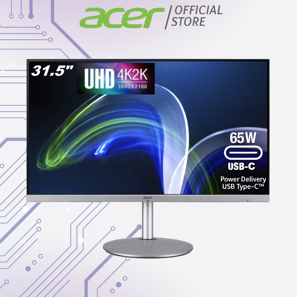 Acer CB2 Series | CB322QK 31.5-Inch 4K UHD (3840x2160) IPS | USB Type-C (Power Delivery 65W ...