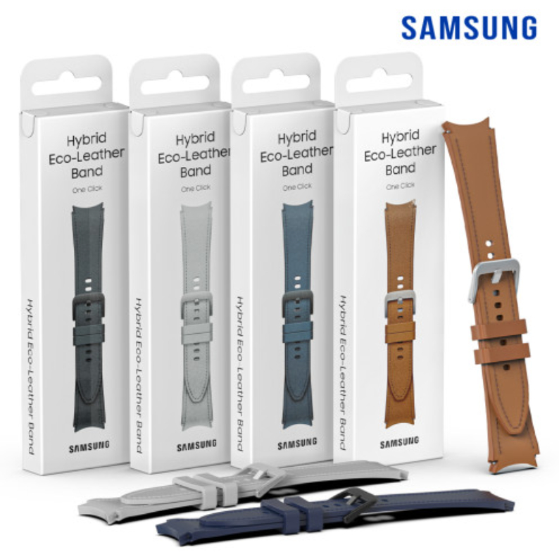 Samsung Hybrid Vegan Leather Strap for galaxy watch 7 6 5 4 classic pro ...
