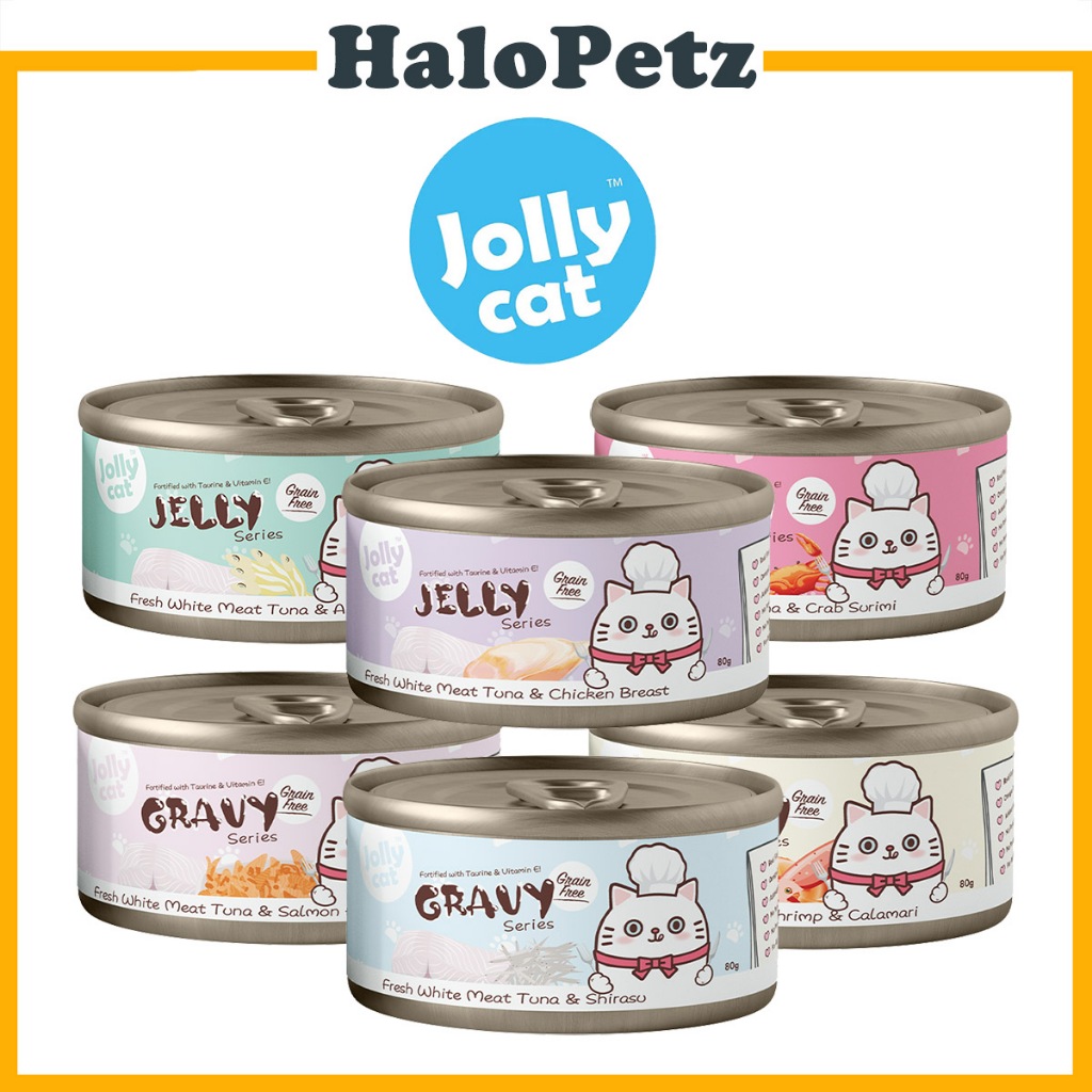 Jolly Cat Can Food Fresh White Meat Tuna in Gravy & Jelly Series 80g ...