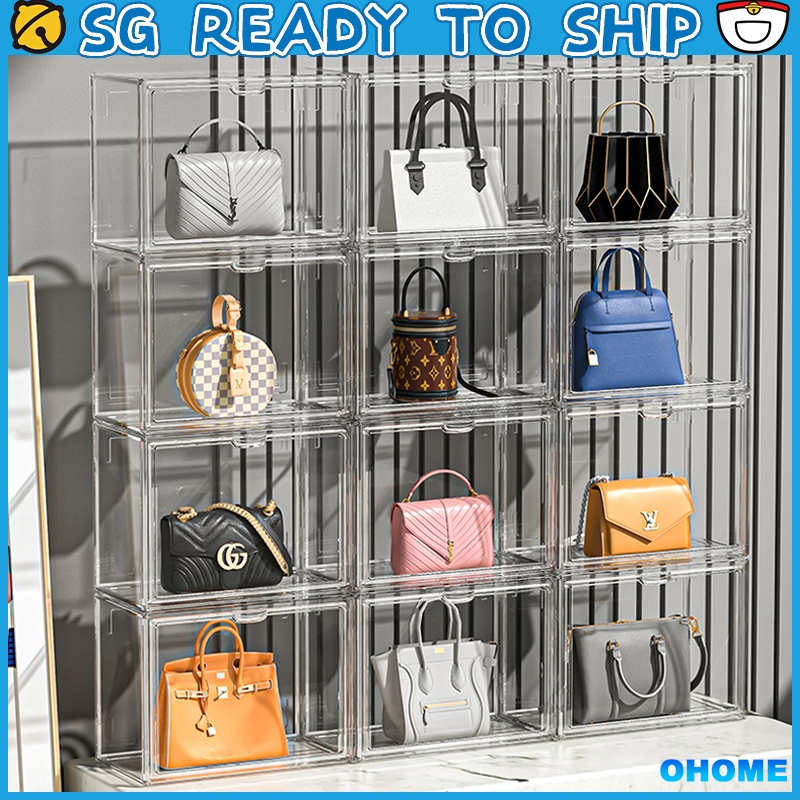 Transparent Handbag Organiser Storage Box Acrylic Bag Display Box ...