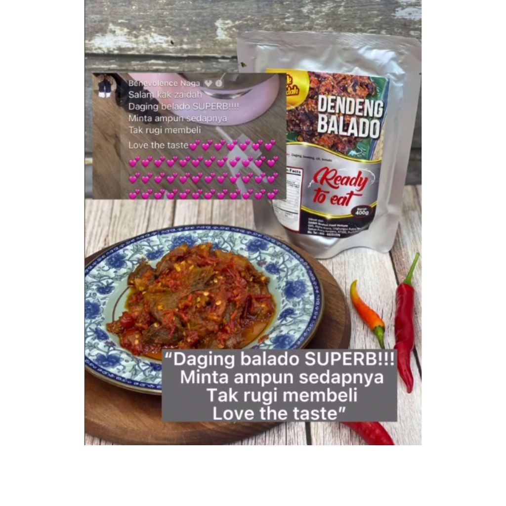 Dendeng Balado RTE Kak Zaidah 400g | Shopee Singapore