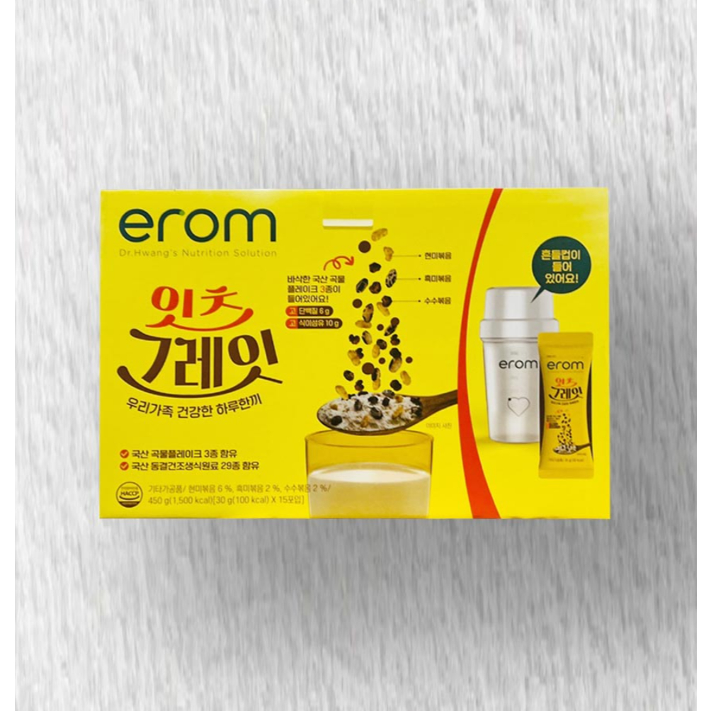 Erom Dr.Hwang's Nutrition Solution Korean Grain Protein Dietary Fibre Flakes 30g 15ea 4500Kcal ...