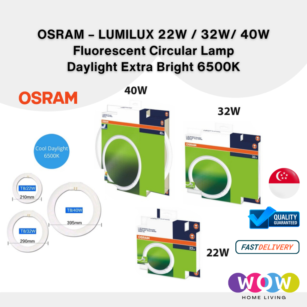 Osram-LUMILUX 22w/ 32w/ 40w Fluorescent Circular Tube for ceiling light | Shopee Singapore