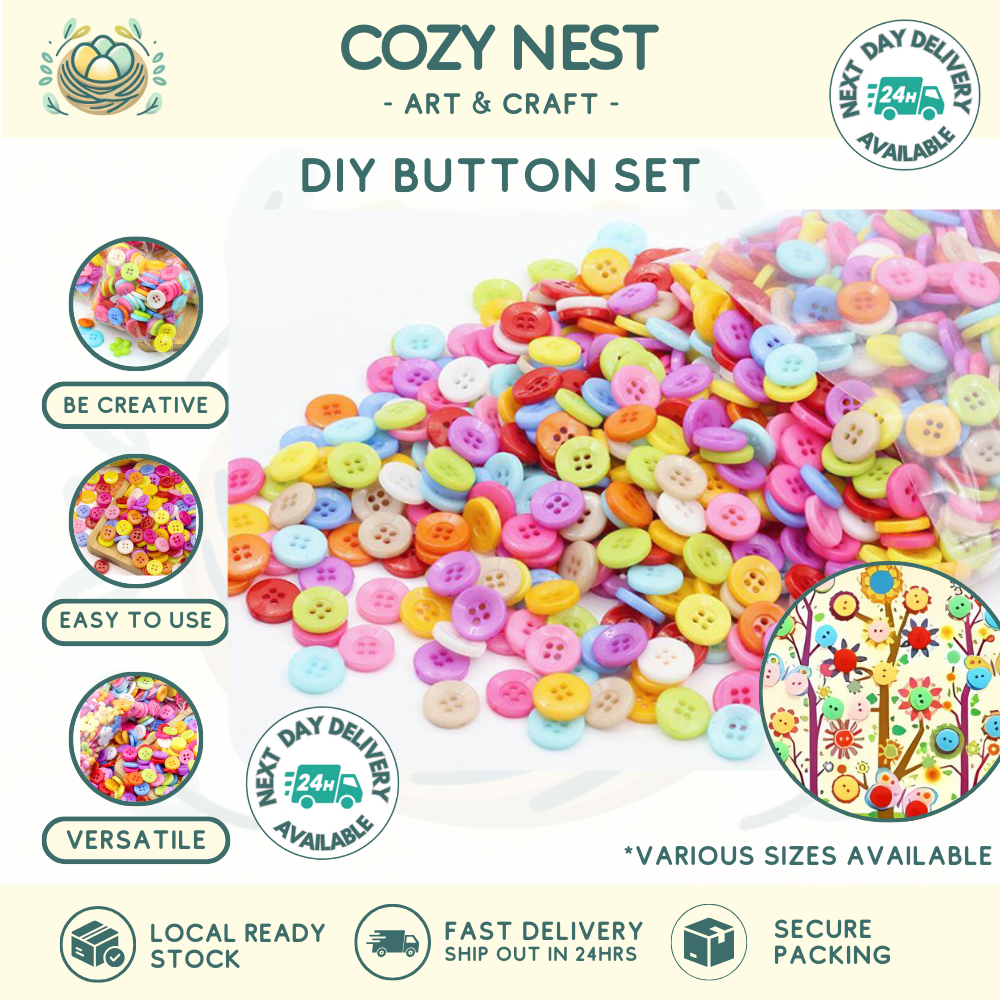 [SG SHIP] Many Colorful DIY Button Design Art Kit for Kids Preschool ...
