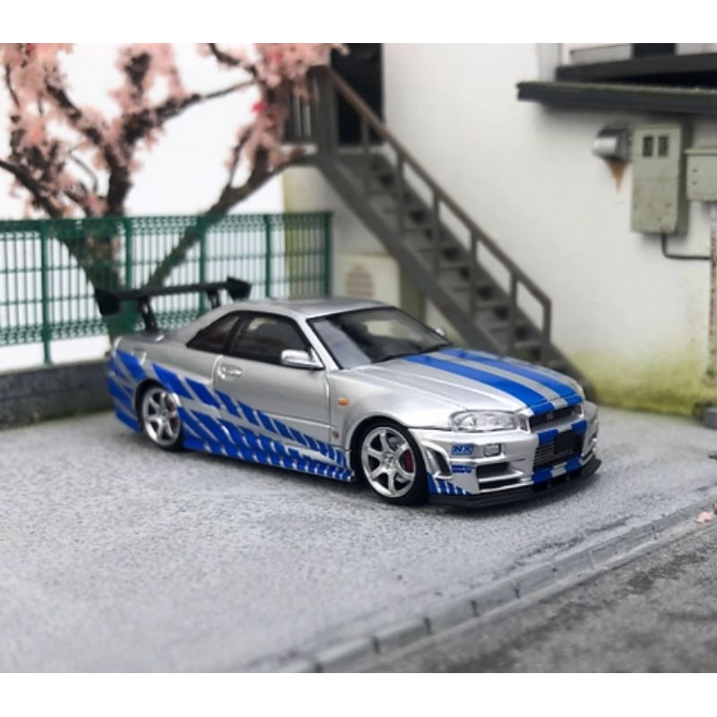 FAST SPEED Nissan Skyline GT-R R34 Z-Tune High Wing with TE37 Rim FNF ...