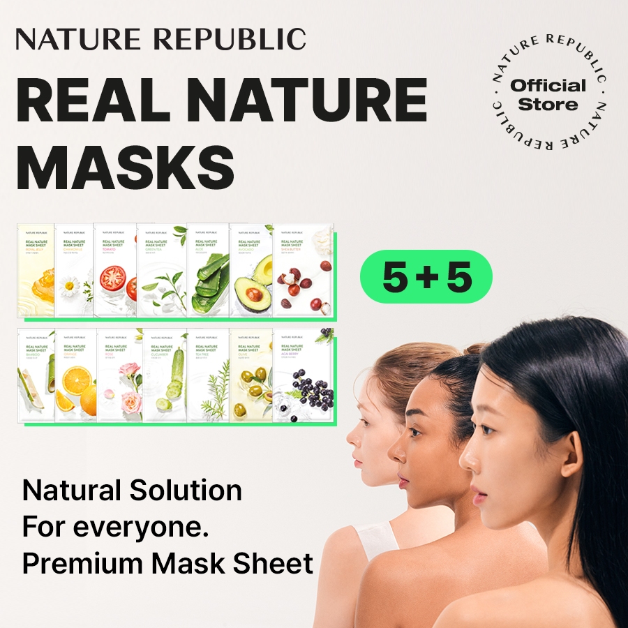 [Nature Republic] Real Nature Mask Sheet (5+5) - Total 10 sheets ...