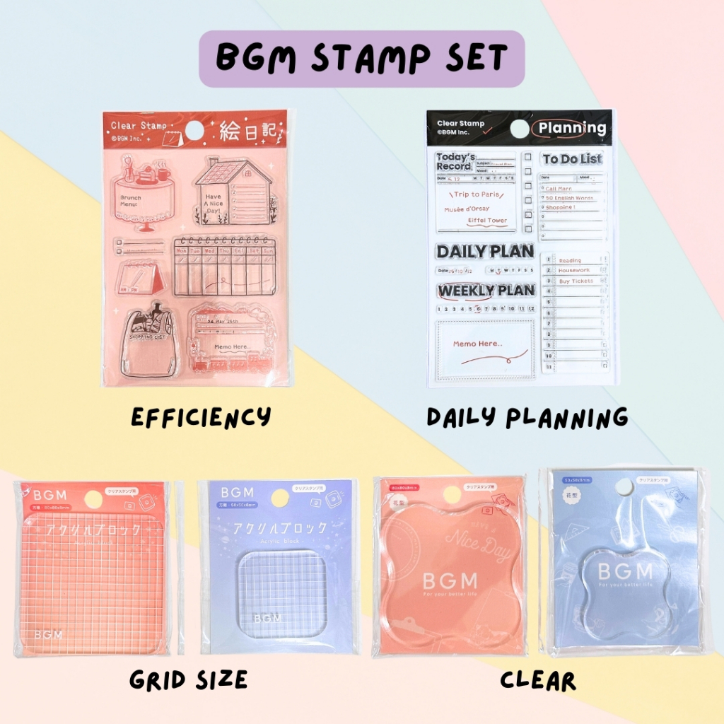 🇯🇵 BGM Stamp Clear Decorative Stamp Sheet & Acrylic Block | Shopee ...