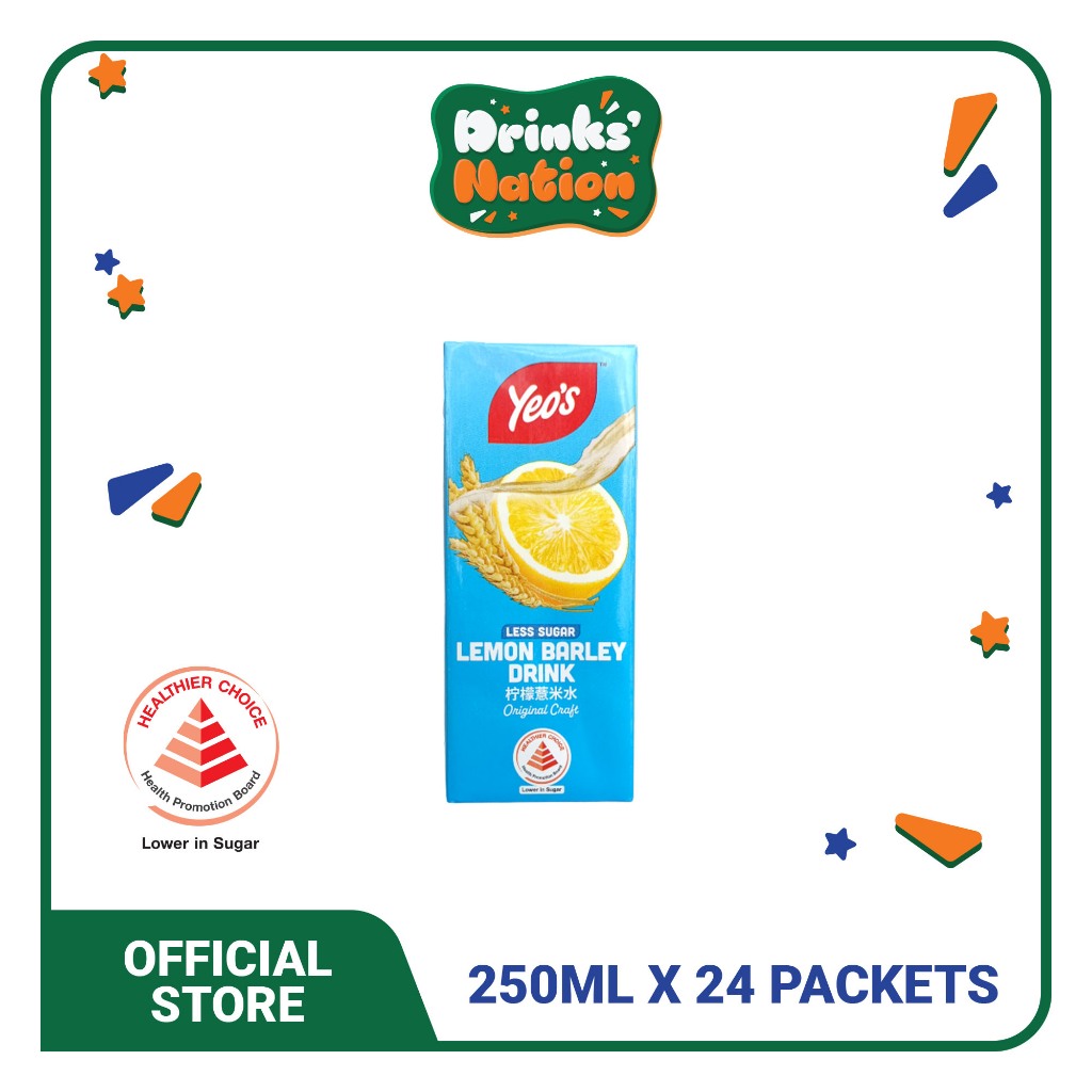 [Wholesale - 24s] Yeo's Lemon Barley Drink (Packet 250ml) | Shopee ...