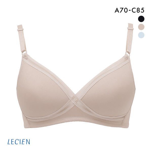 Lecien Good Choice cross mesh wireless bra (Sizes ABC)(7412436W)(Direct ...