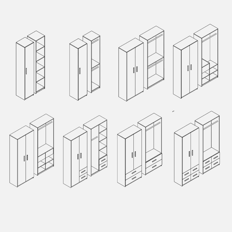 VHIVE Modular Wardrobe (40cm, 80cm, 120cm, 160cm Storage Cupboard ...