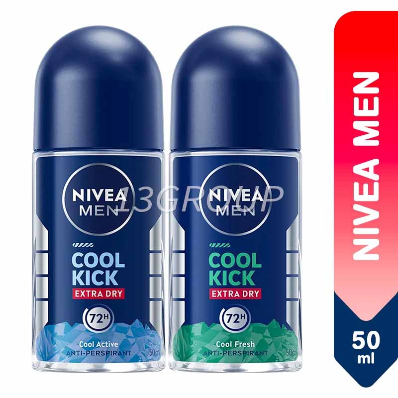 NIVEA Men Cool Kick Deodorant Roll-On Antiperspirant, 50ml | Shopee ...
