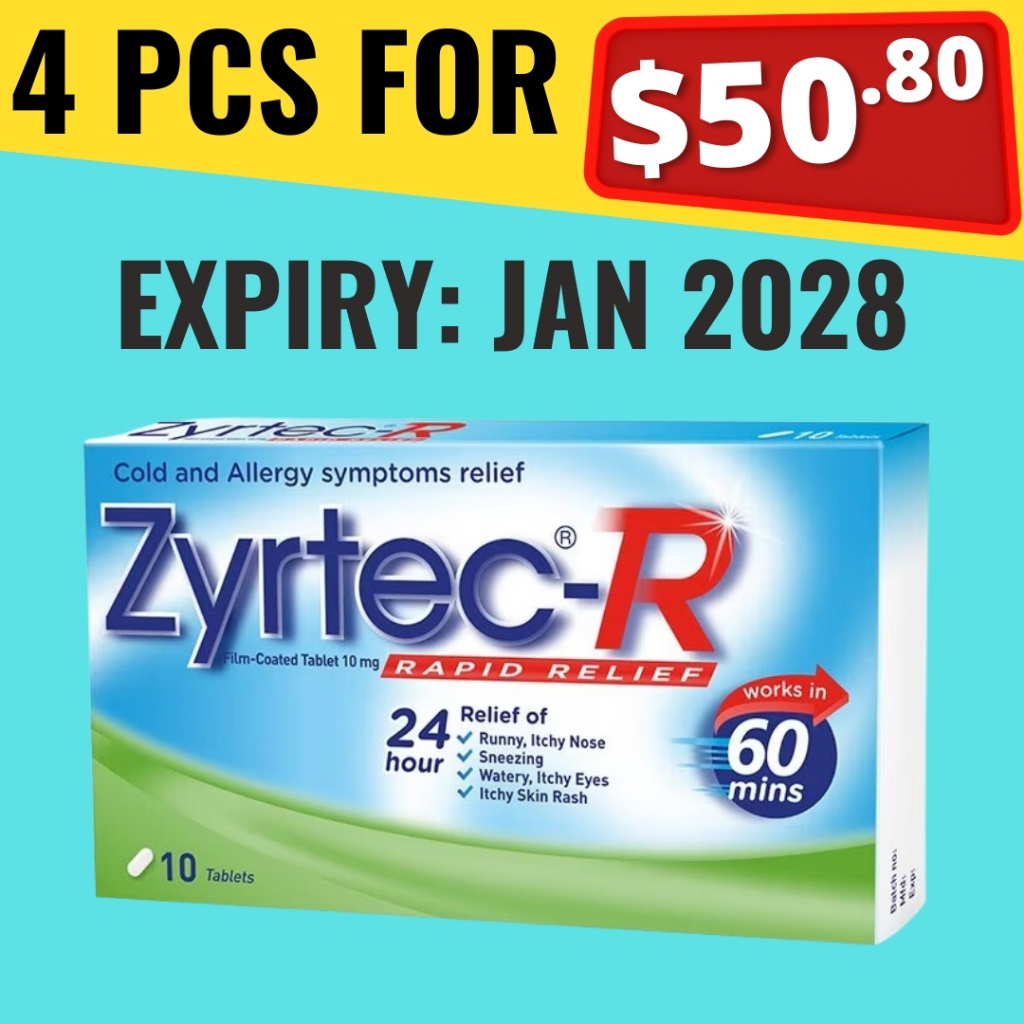 Zyrtec-R 10's Rapid Relief Filmcoated Tablet Runny Itchy Nose Sneezing ...