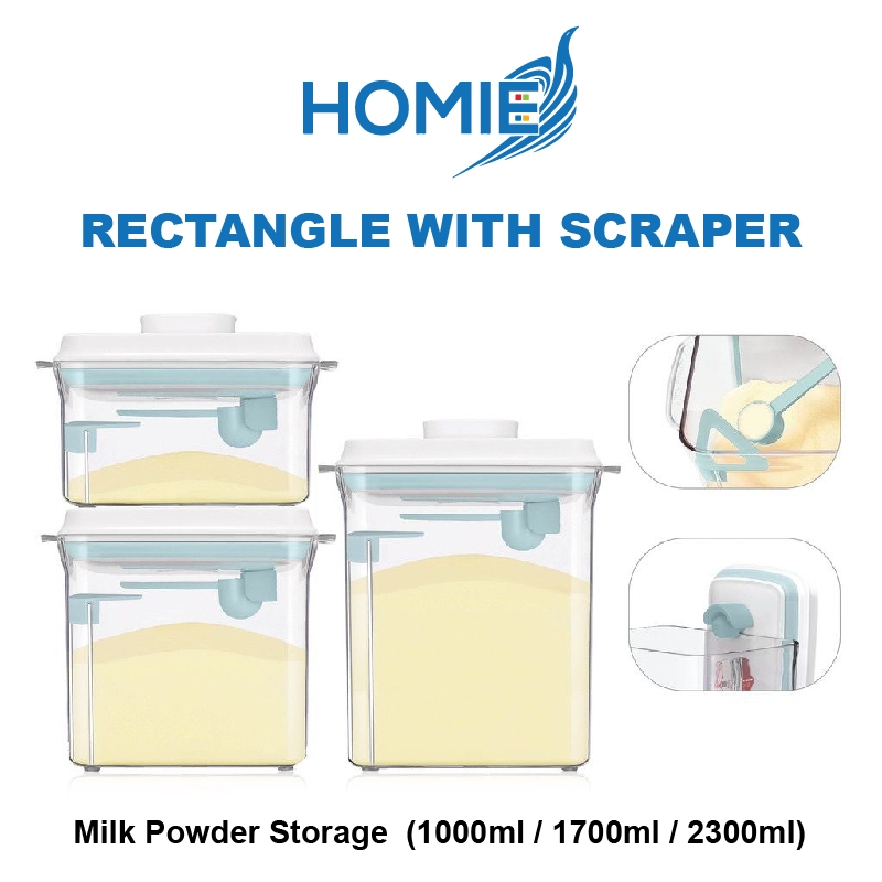 HOMIE ANKOU AirTight Milk Powder Container with Scraper - Rectangle ...