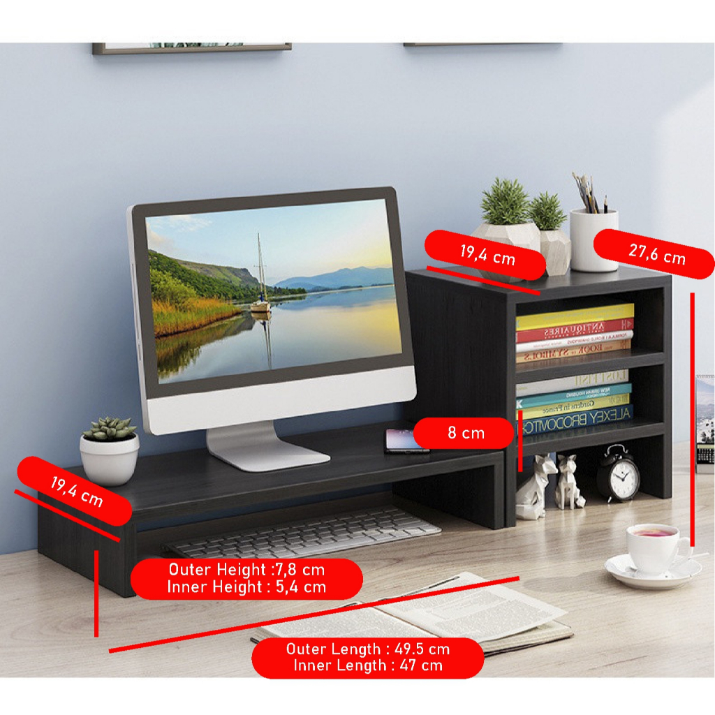 🇸🇬Lucky Home🔥Monitor Stand Monitor Riser/Wooden Ergonomic Laptop Stand ...