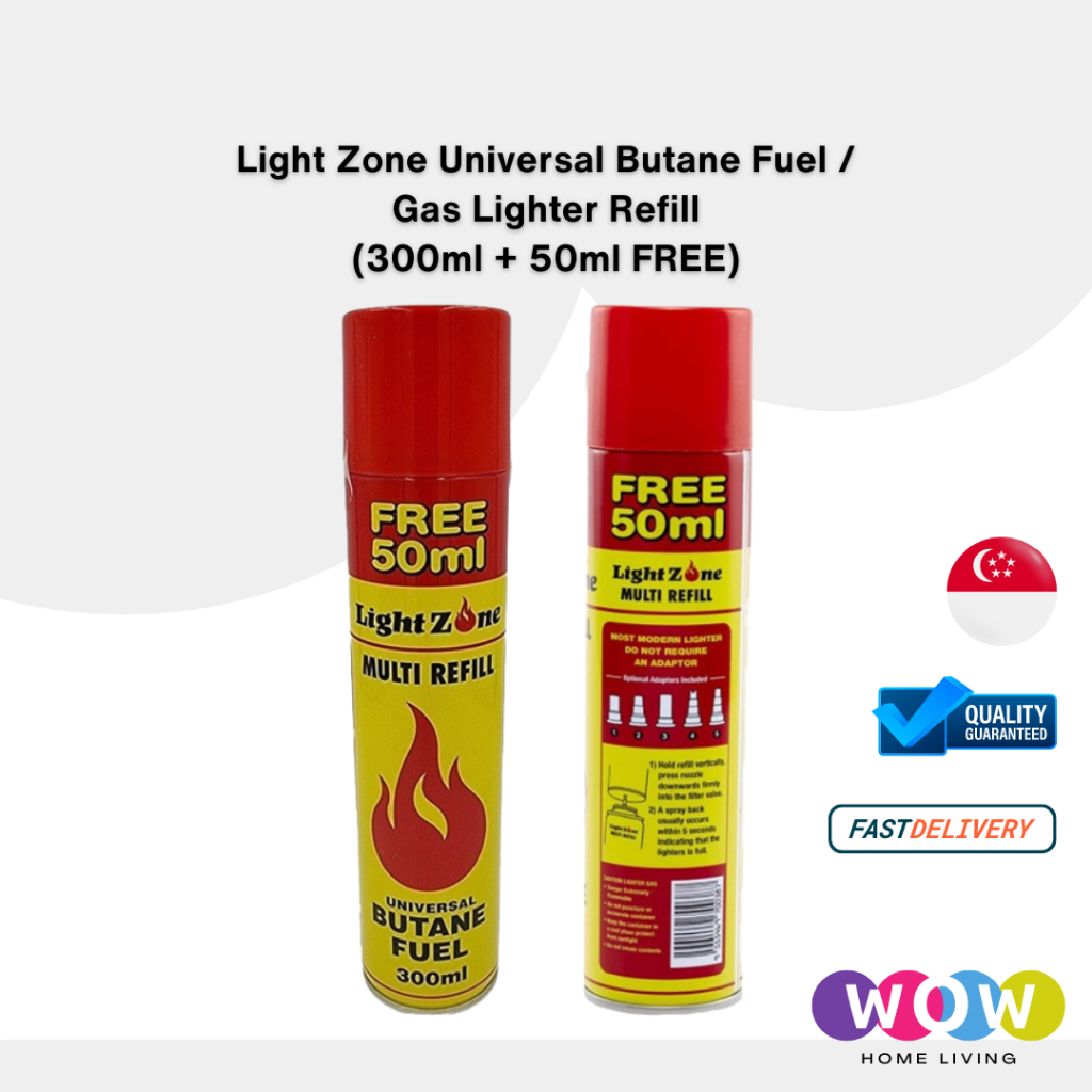 Light Zone Universal Butane Fuel / Gas Lighter Refill (300ml + 50 ml ...