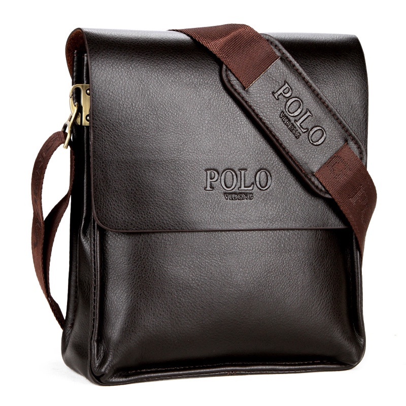 POLO Men bag PU Leather shoulder bag for men side backpack satchel ...