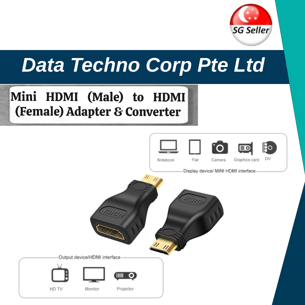 SG Ready Stock - Mini HDMI Male to HDMI Female Converter & Adapter ...