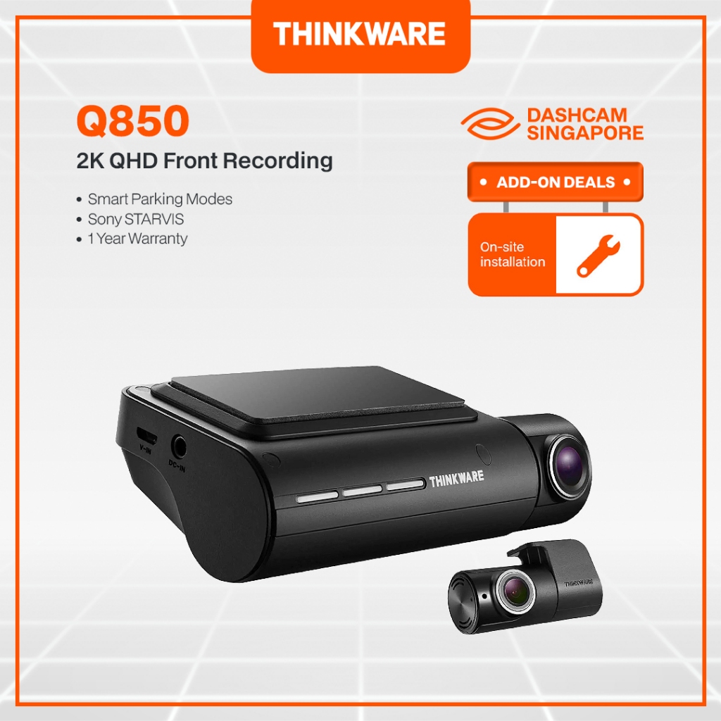 Thinkware Q850 | 2K + 1080p QHD Dashcam | Car Camera | Wi-fi | Parking ...