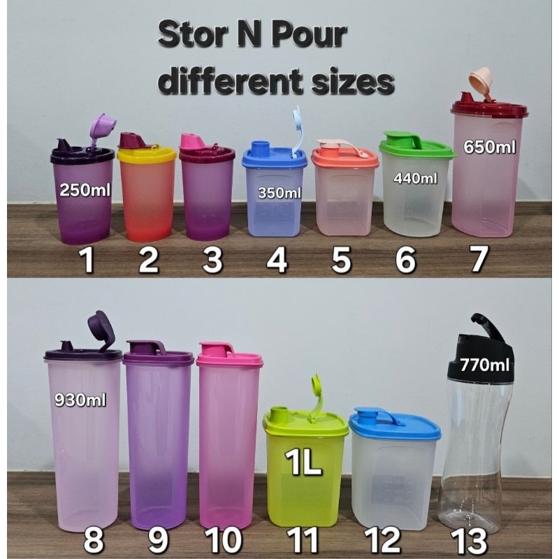 Tupperware Stor N Pour 440ml, 650ml , 770ml, 930ml or 250ml | Shopee ...