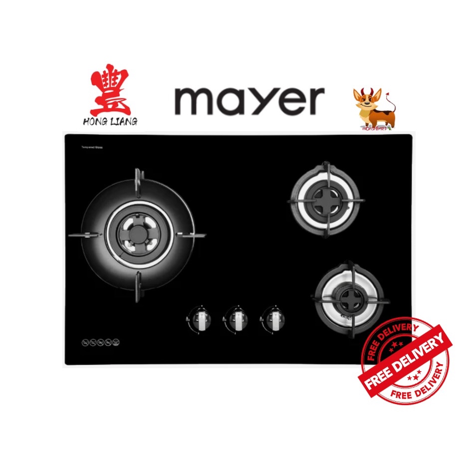 Mayer MMGH7503HI/MMGH7502HI 75cm 3/2 Burner Glass Gas Hob | Shopee Singapore