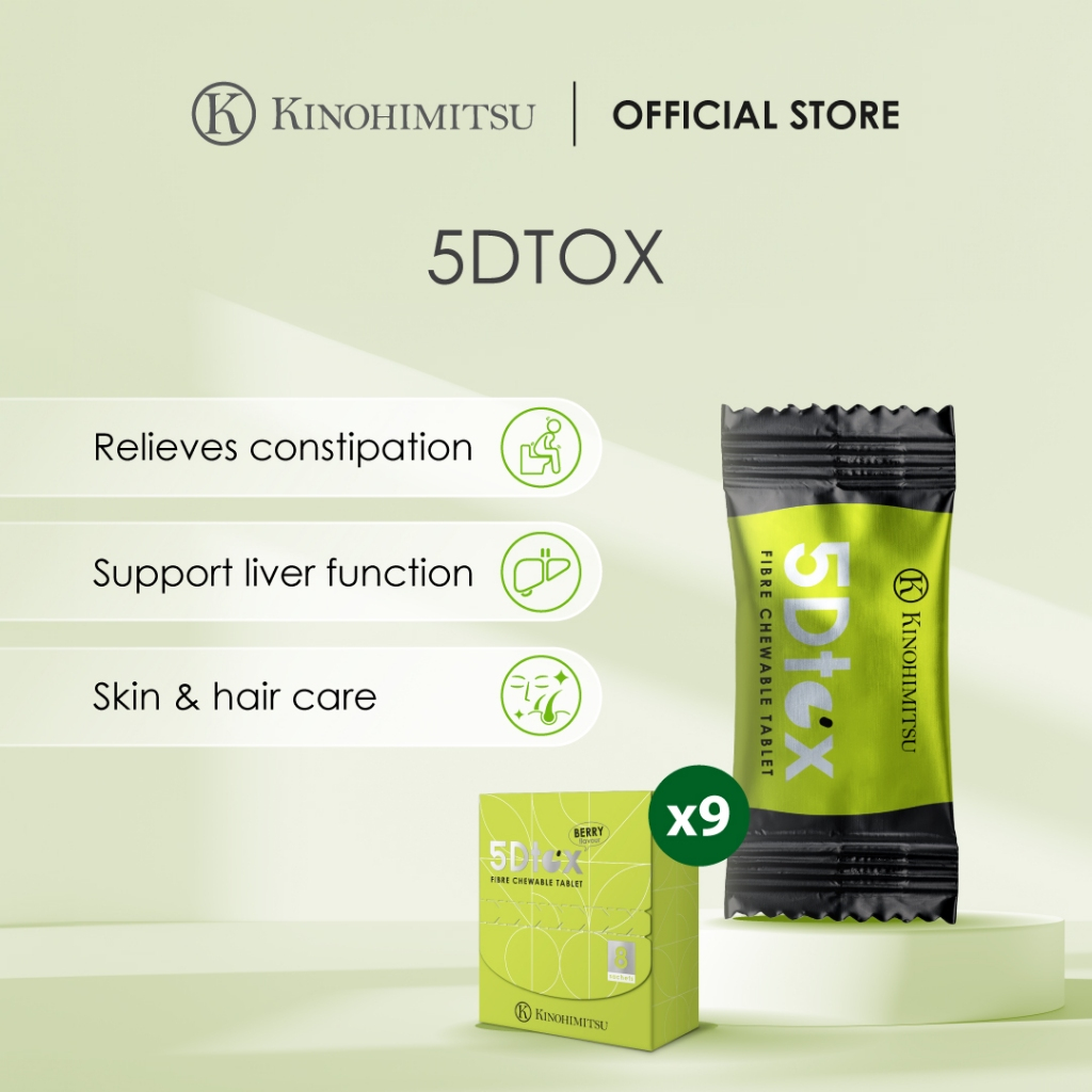 [72 Sachets] Kinohimitsu 5Dtox Fibre Chewable Tablets - Constipation ...