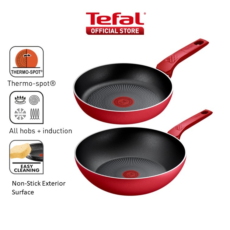 Tefal Daily Expert 2pc Set Wok Pan 28cm + Fry Pan 20cm C28919+C28902 ...