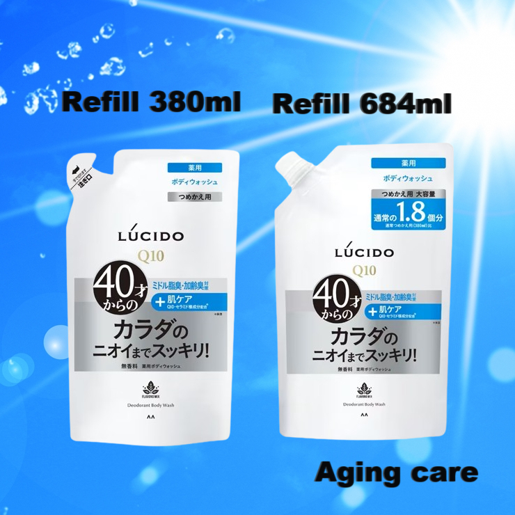 Lucido Men Medicated Deodorant Body Wash Refill 380ml / 684ml, Over 40, Aging care, Aging odor ...