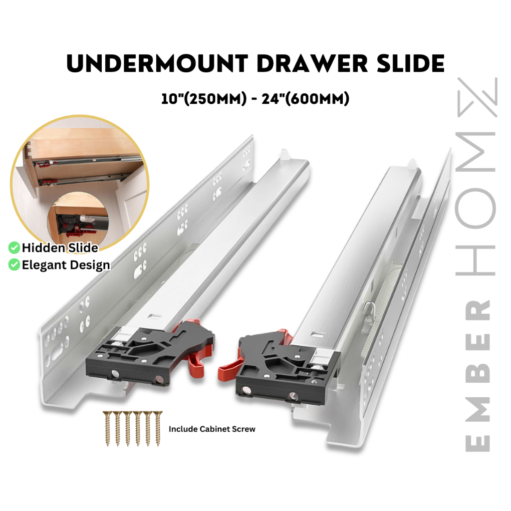 Undermount Drawer Slides Extension Slide Heavy Duty Soft Close Drawer ...