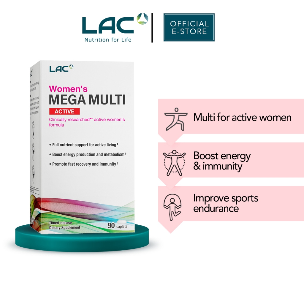 [LAC WOMEN'S] Mega Multi Active (90 caplets) | Shopee Singapore