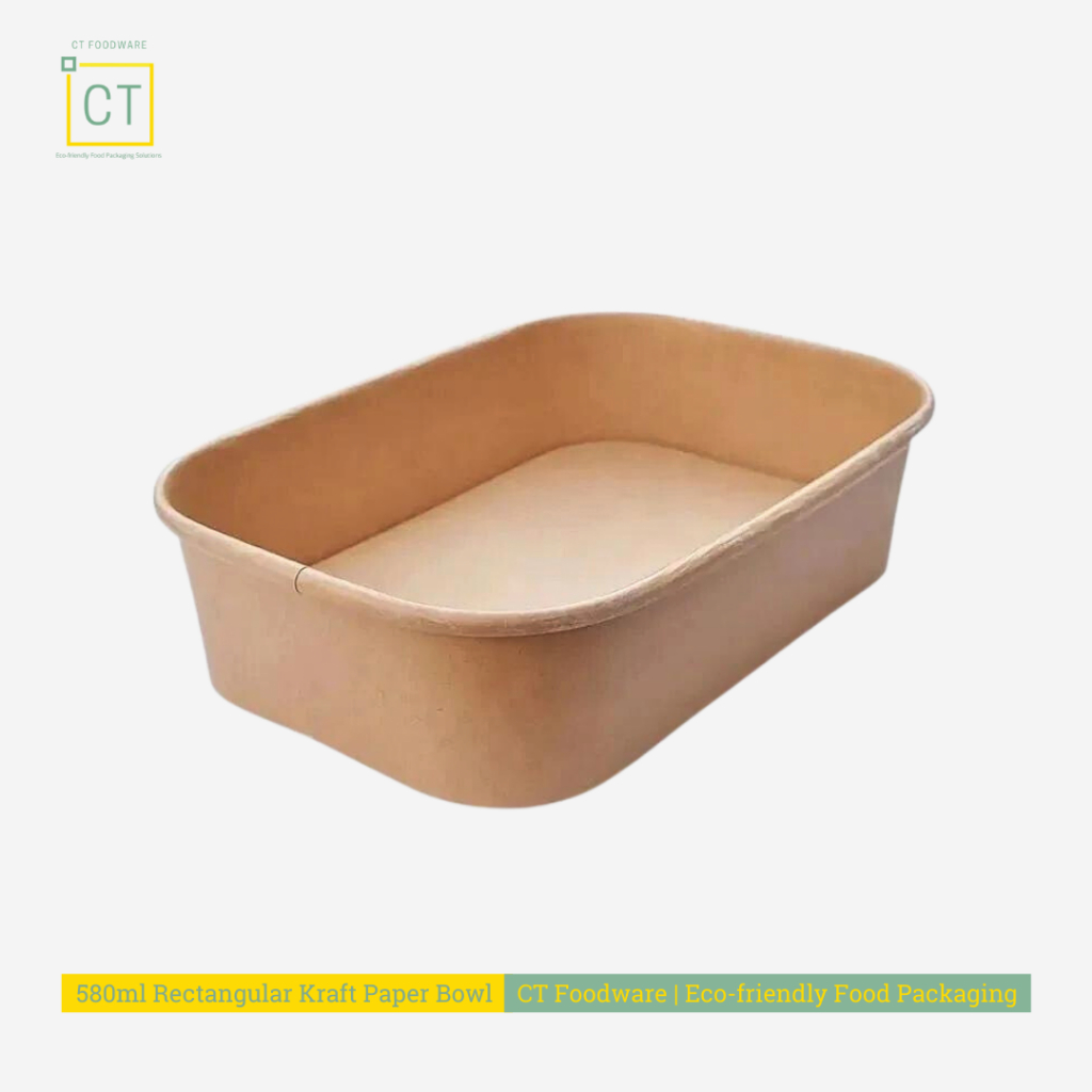 Rectangular Kraft Paper Bowl - 580ml ( Eco-friendly Paper Food ...