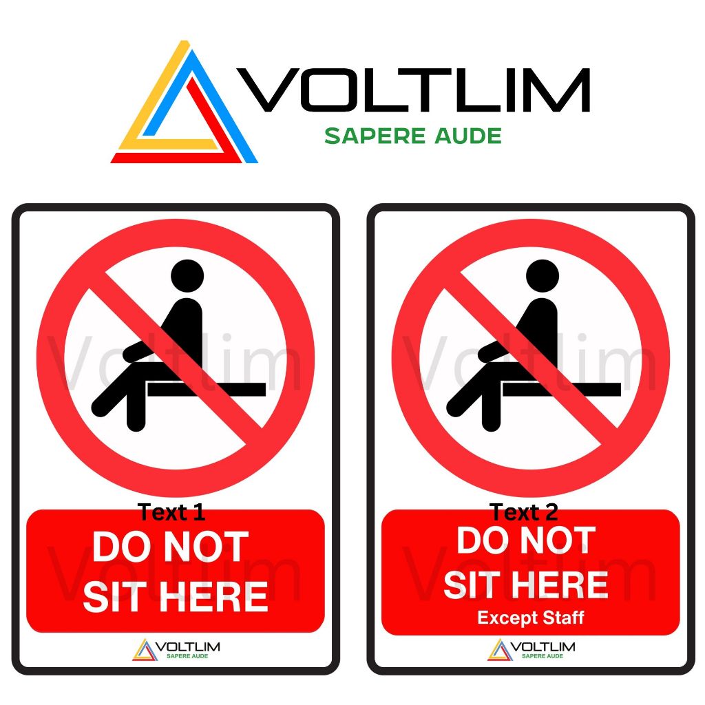 Do Not Sit Here Prohibition Symbol Stop Sign Label Sticker (various ...