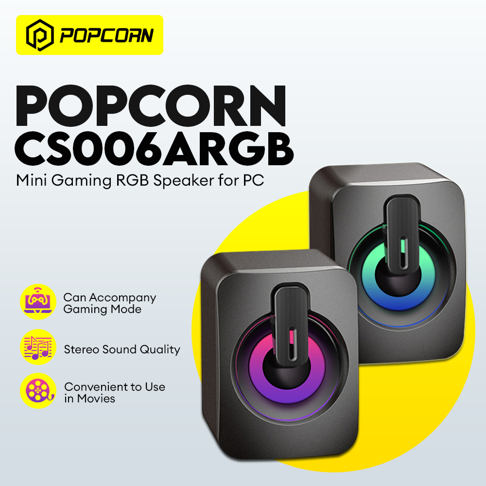 Popcorn Mini PC RGB Desktop Gaming Speaker Laptop Surround Stereo ...