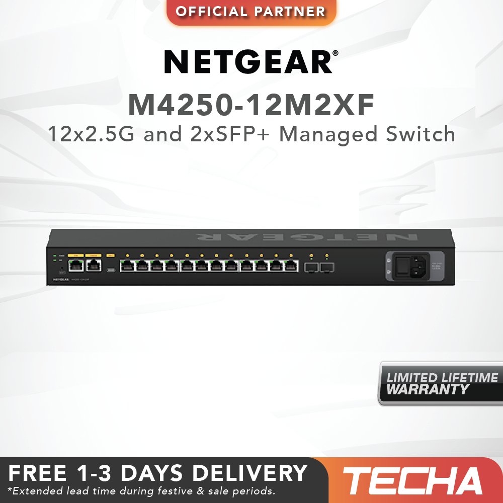 [FAST SHIP] Netgear AV Line M4250-12M2X | 12x2.5G 2xSFP+ Managed Switch ...
