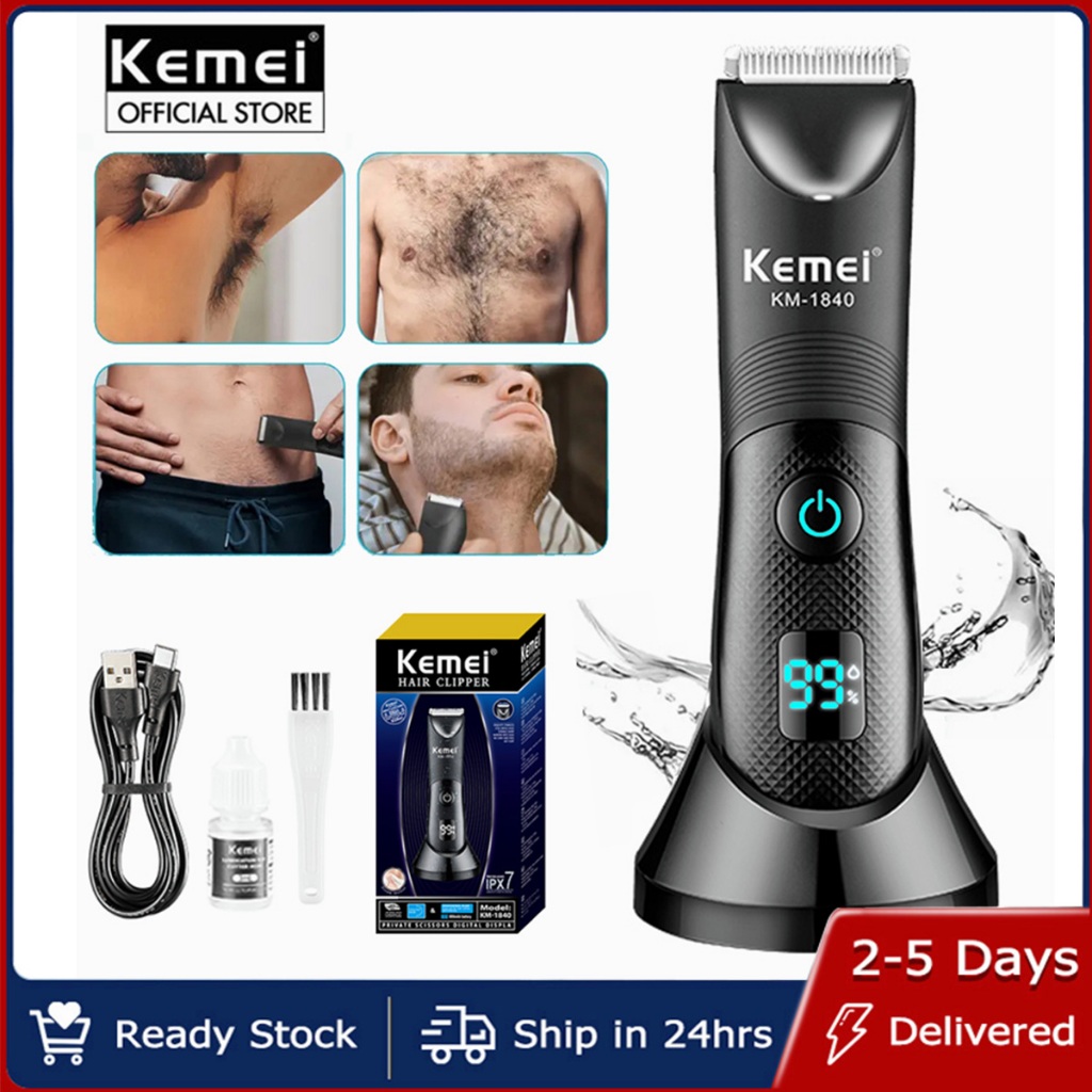 Kemei KM-1840 Groin Area Hair Trimmer Lawn Mower Ceramic Blade ...