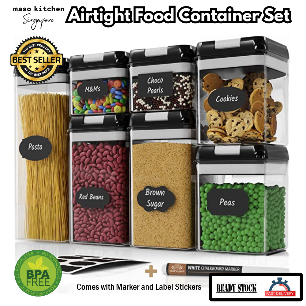 Airtight Food Container Set - Kitchen & Pantry Organization Containers ...