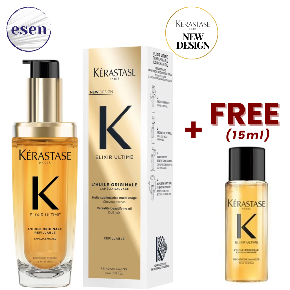 Kérastase Elixir Ultime L'Huile Originale Oil ( Iconic Versatile Beautifying Oil /75ml) + FREE ...