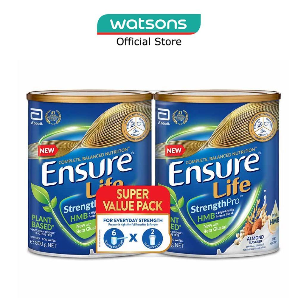 ENSURE Life Hmb Strength Pro (Plant Based, Almond Flavoured) 800g x 2s | Shopee Singapore