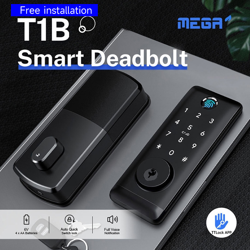 MEGA Security Bluetooth Digital Door Lock, Fingerprint Scanner, Touch ...