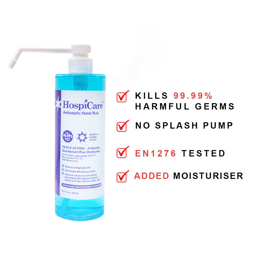 HospiCare Handrub Antiseptic Hand Sanitizer Hand Rub With Moisturisers ...