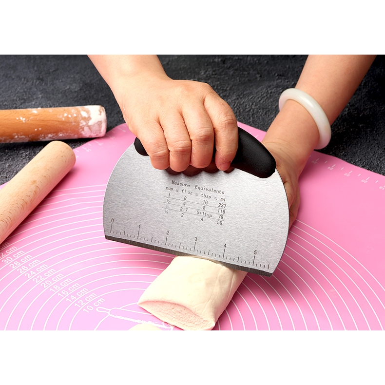 [SG] IMP HOUSE Stainless Steel Dough Cutter Scraper with Wooden Handle ...