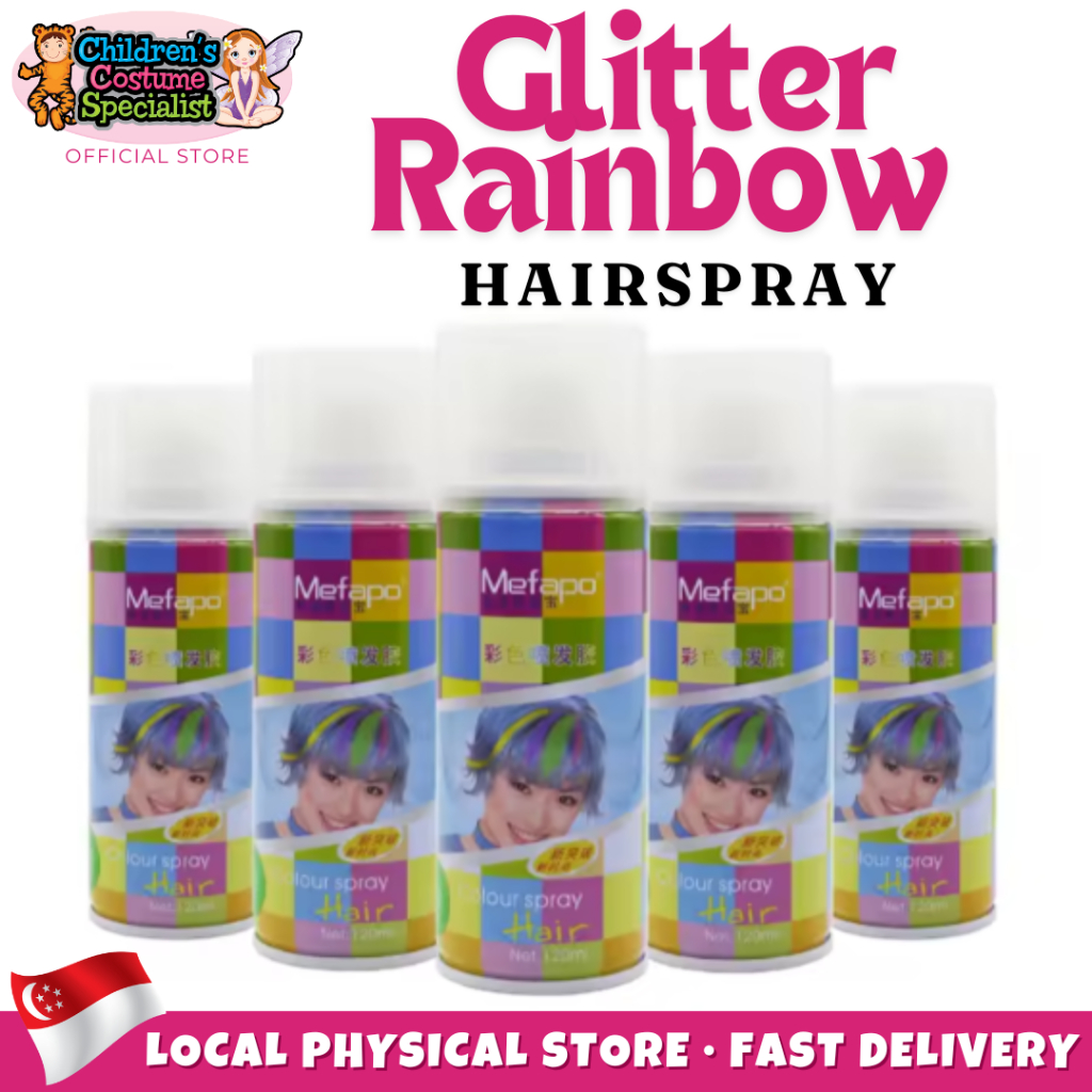 Glitter Rainbow Expiry 06/2026 Color Hair Spray Temporary Washable Hair ...
