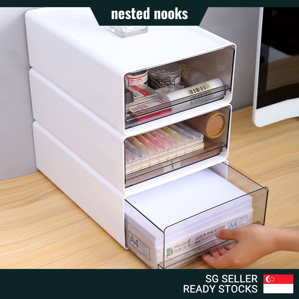 Stackable Desktop Drawer Storage Box Organizer Box A4 Drawer A5 ...