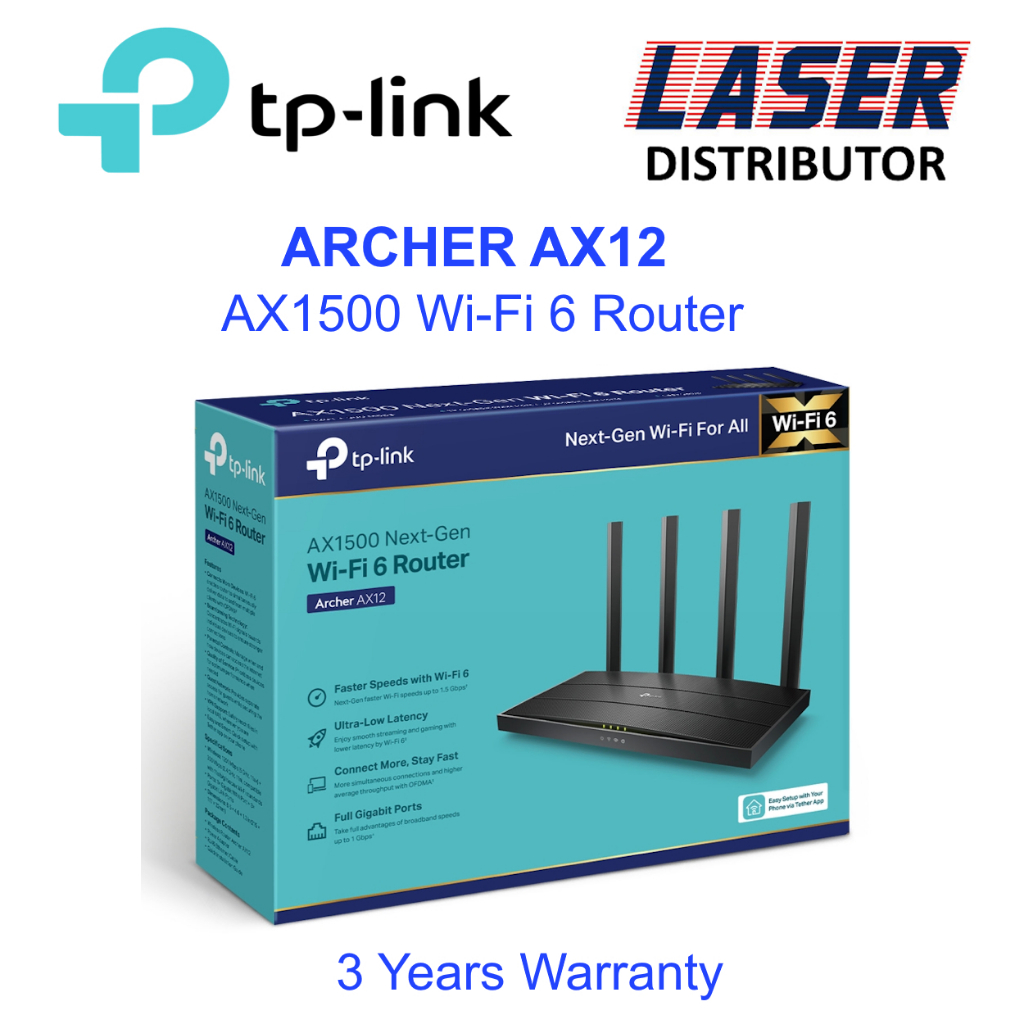 TP-link Archer AX12 | AX1500 WiFi 6 Dual Band Gigabit Router | Shopee ...