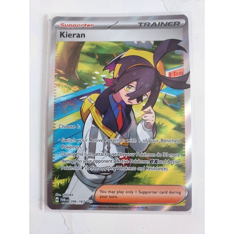 Pokemon kieran ex full art trainer supporter twilight masquerade card ...