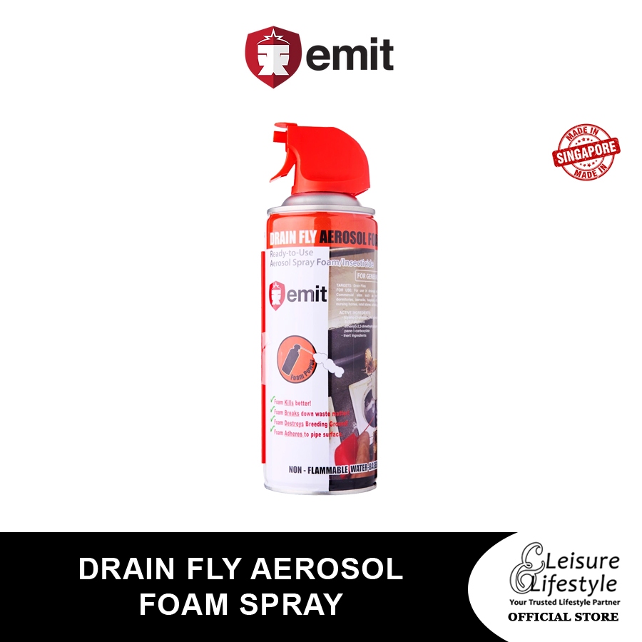 EMIT Drain Fly Killer Aerosol Foam 450ML | Shopee Singapore