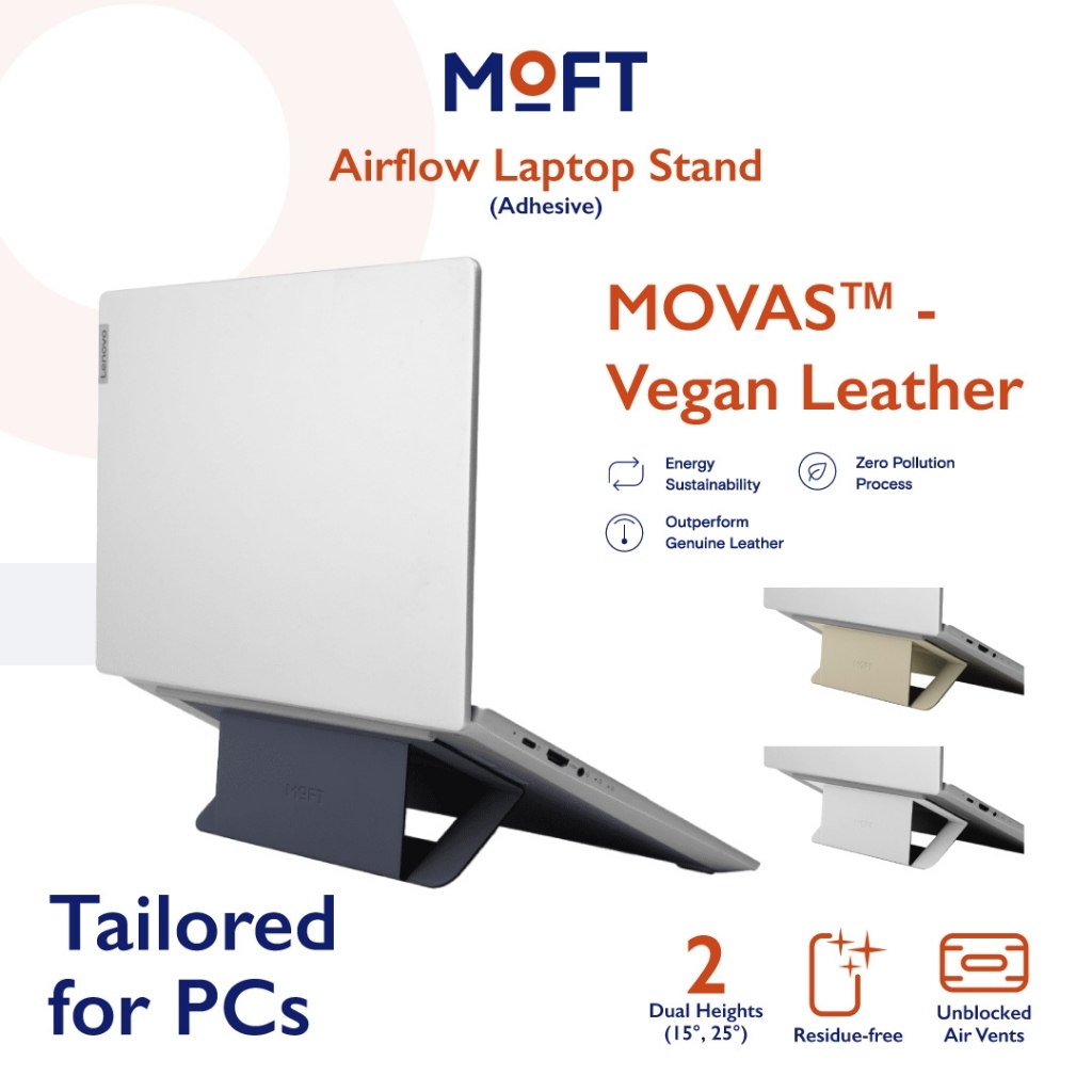 MOFT Airflow Laptop Stand (Adhesive) - MOVAS Leather | Shopee Singapore