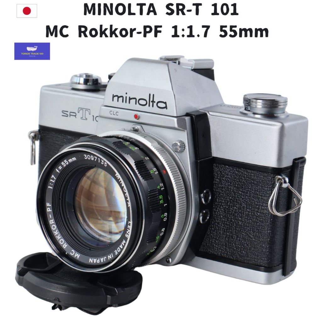Minolta SRT 101 Silver SLR Film Camera + MC Rokkor-PF 1:1.7 55mm MF ...