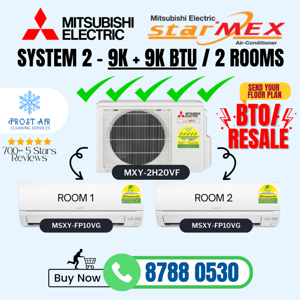 Mitsubishi Starmex R32 System 2 Aircon (5 Ticks) | Shopee Singapore