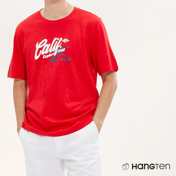 Hang Ten Men's Relaxed Fit California Printed Crewneck T-Shirt (4 ...